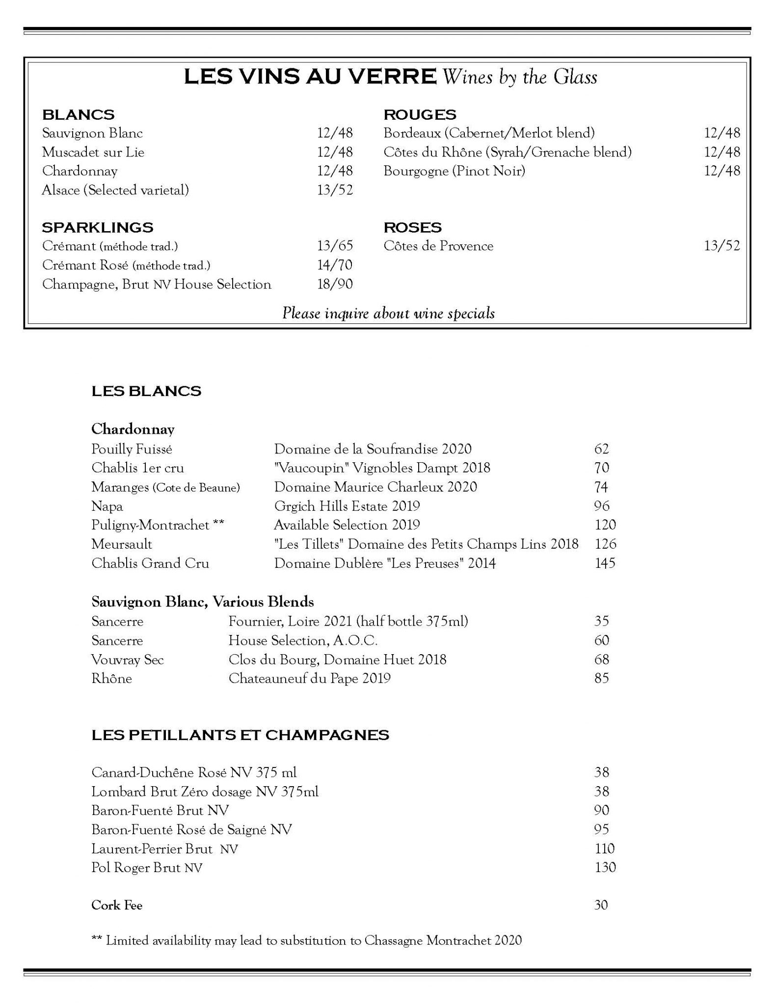 Menu | Luc\'s Café Restaurant in Ridgefield, CT