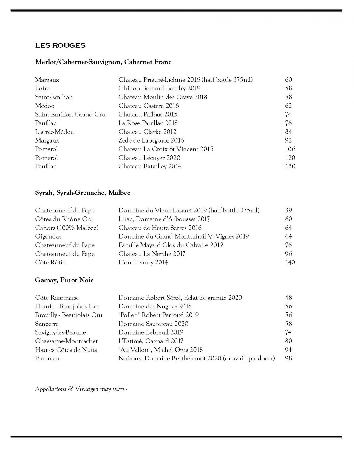 Menu | Luc\'s Café Restaurant in Ridgefield, CT