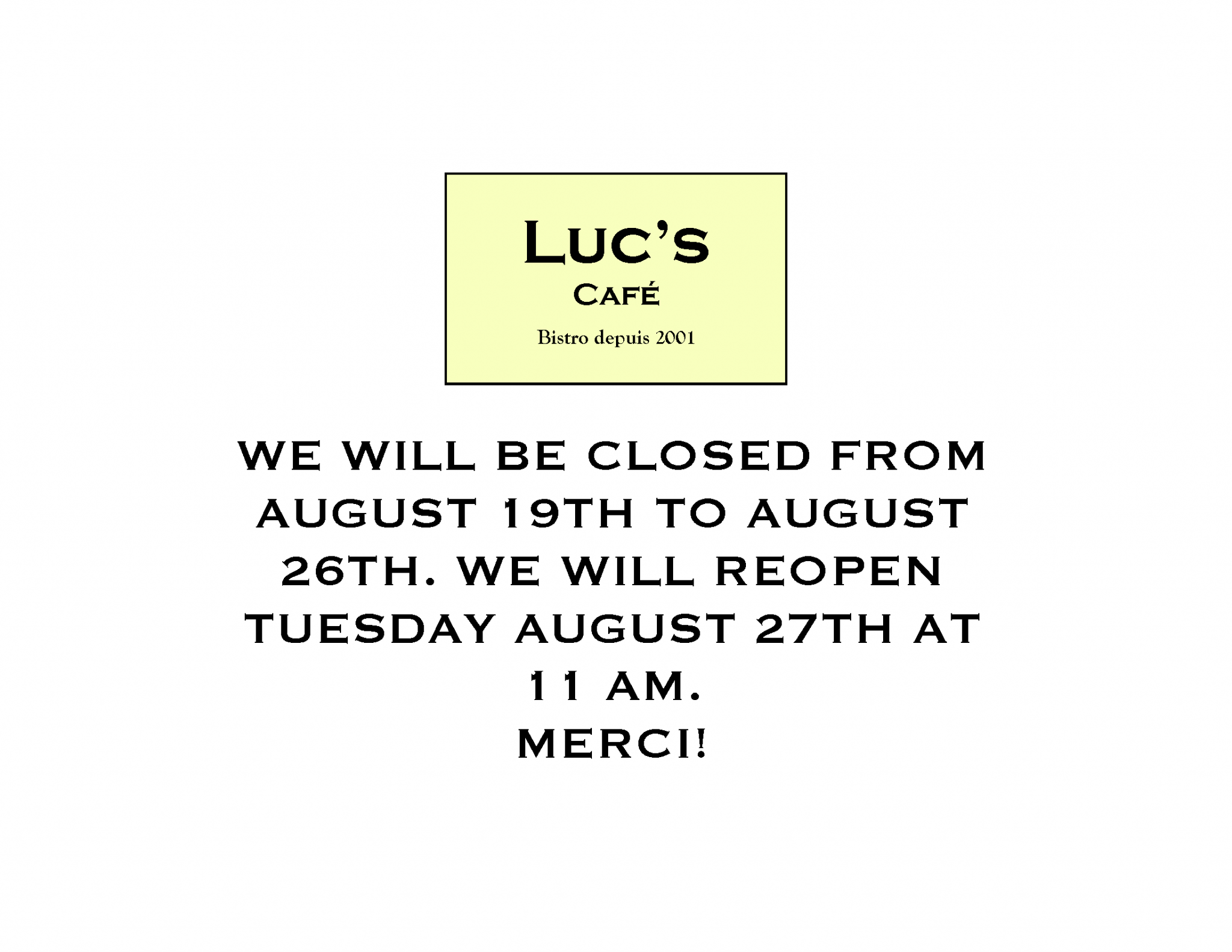 Luc\'s Café: Non Stop French Bistro Service in Ridgefield, CT