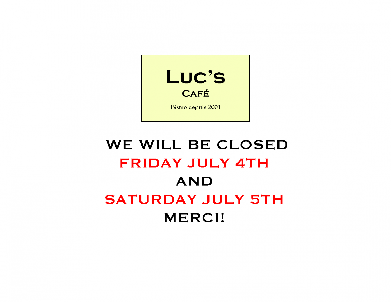 Luc\'s Café: Non Stop French Bistro Service in Ridgefield, CT